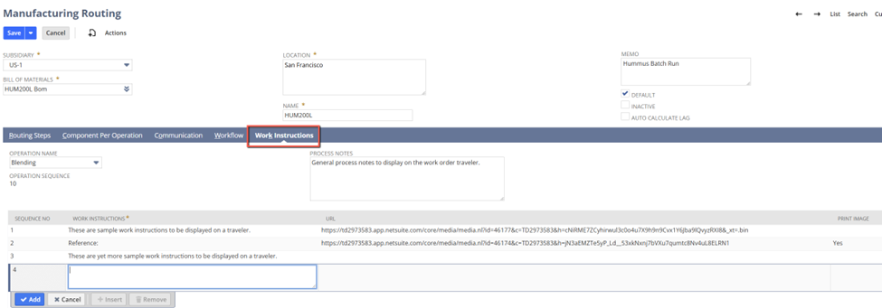 SuiteApp Overview: Work Instructions and Traveler