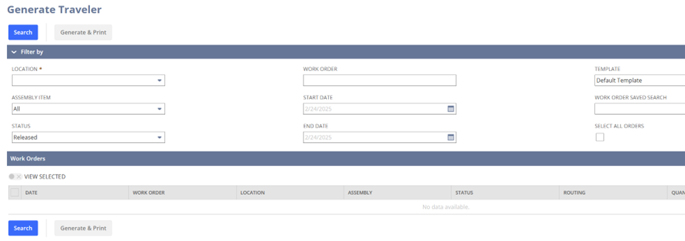 SuiteApp Overview: Work Instructions and Traveler