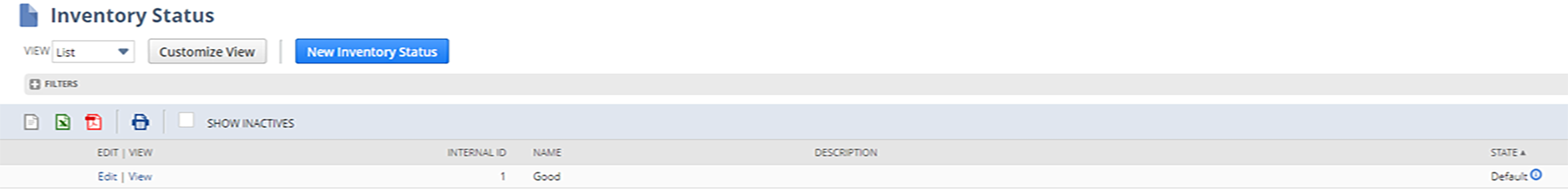 Enabling and Creating Inventory Statuses
