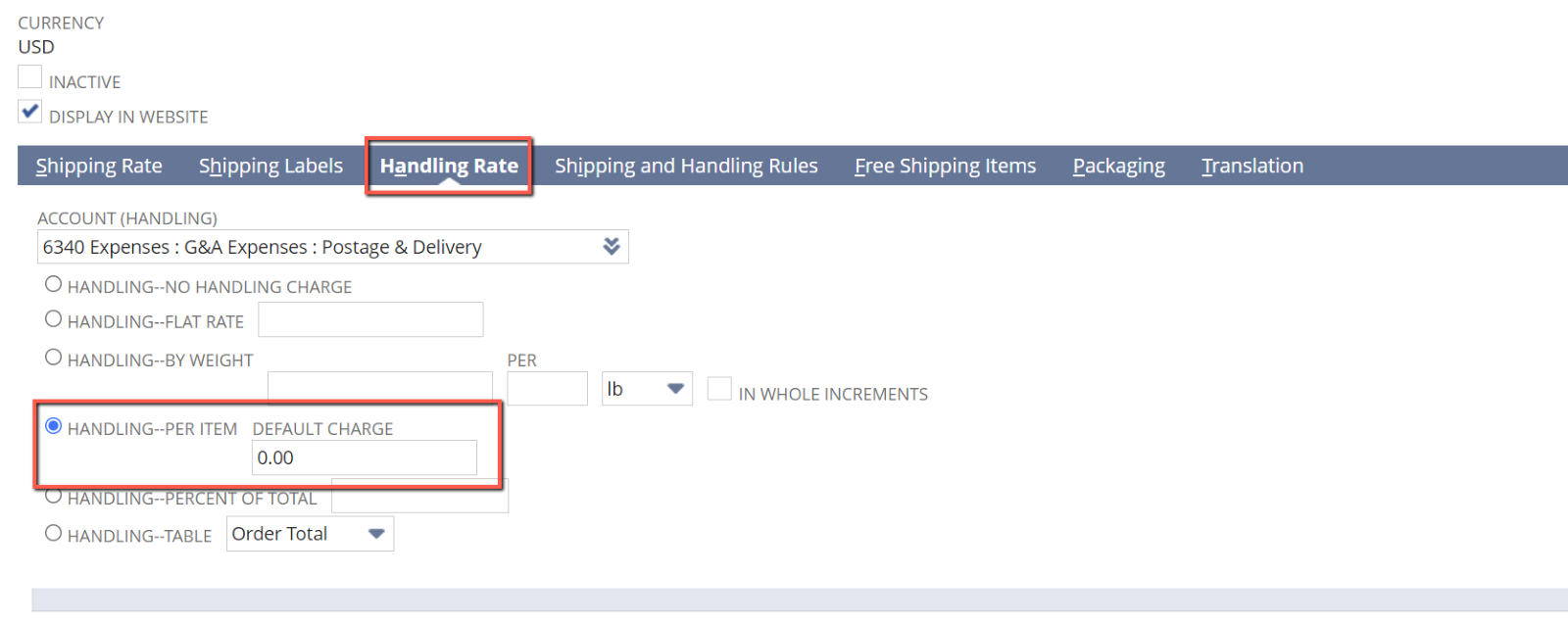 Managing Handling Fees for Oversized Items