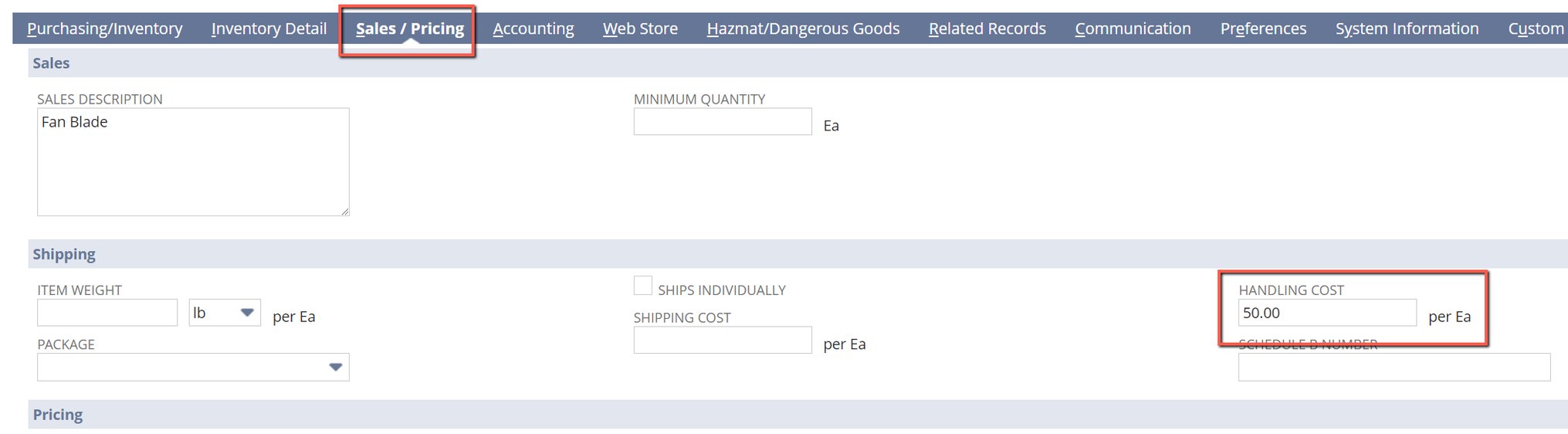 Managing Handling Fees for Oversized Items