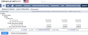 Creating a Month-By-Month Balance Sheet for Last 3 Periods